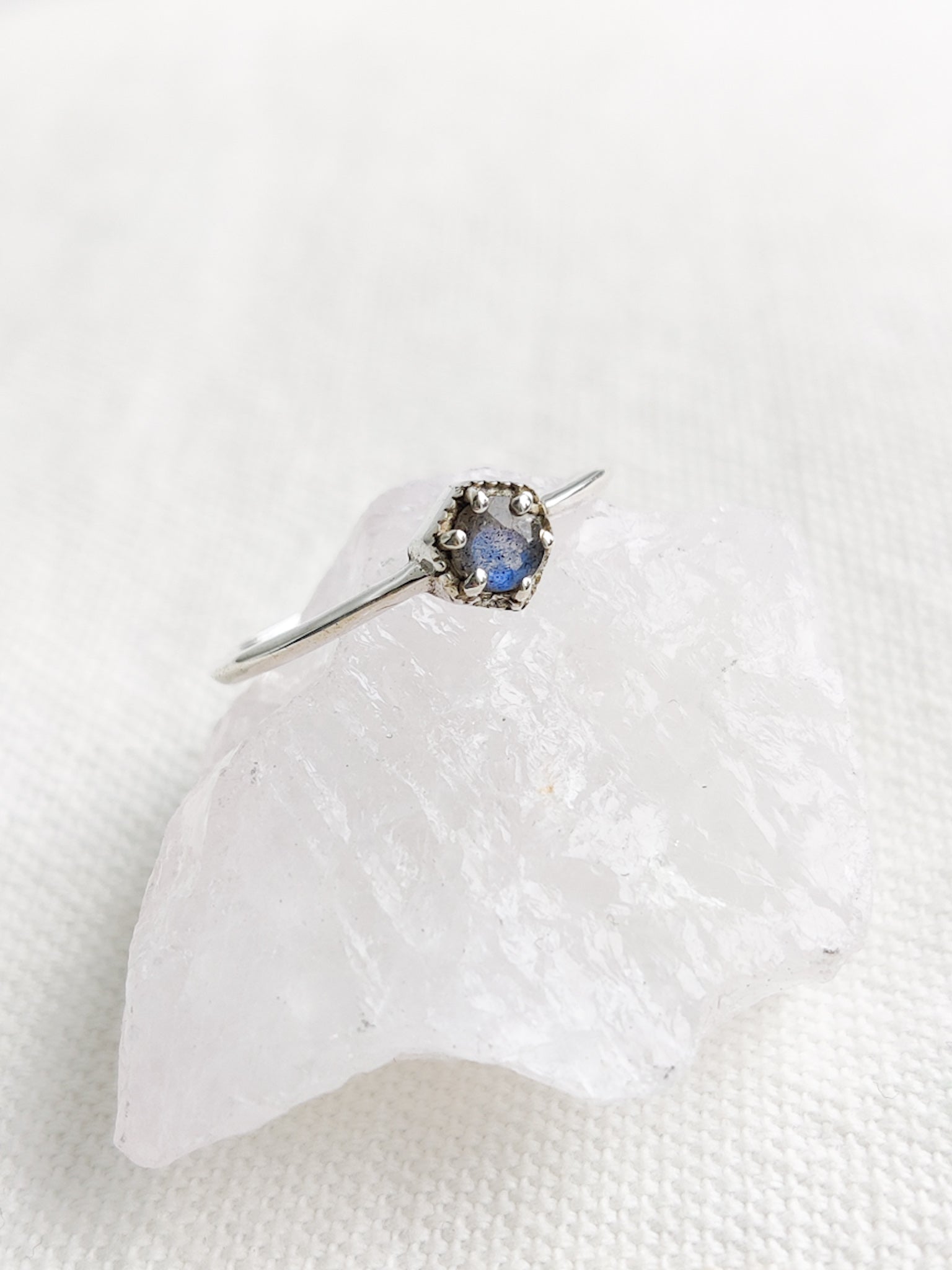 Sterling Silver Dainty Hexagon Stone Ring – TheThirdEyeNZ