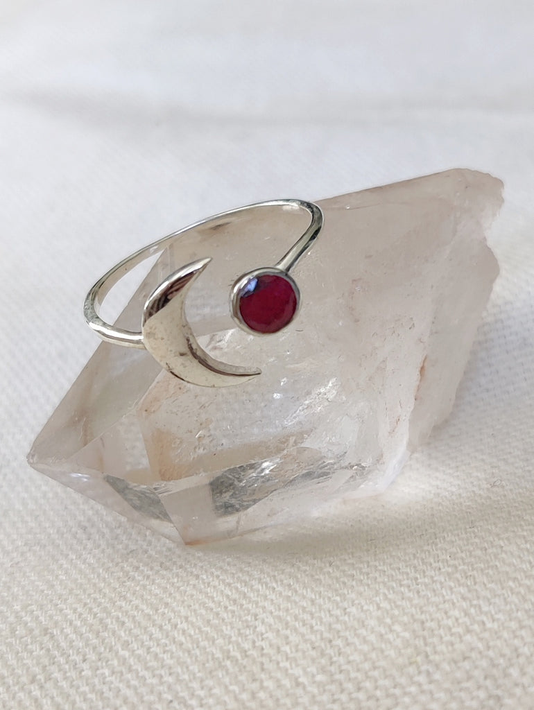 Sterling Silver Moon Gemstone Rings | The Third Eye | New Zealand ...