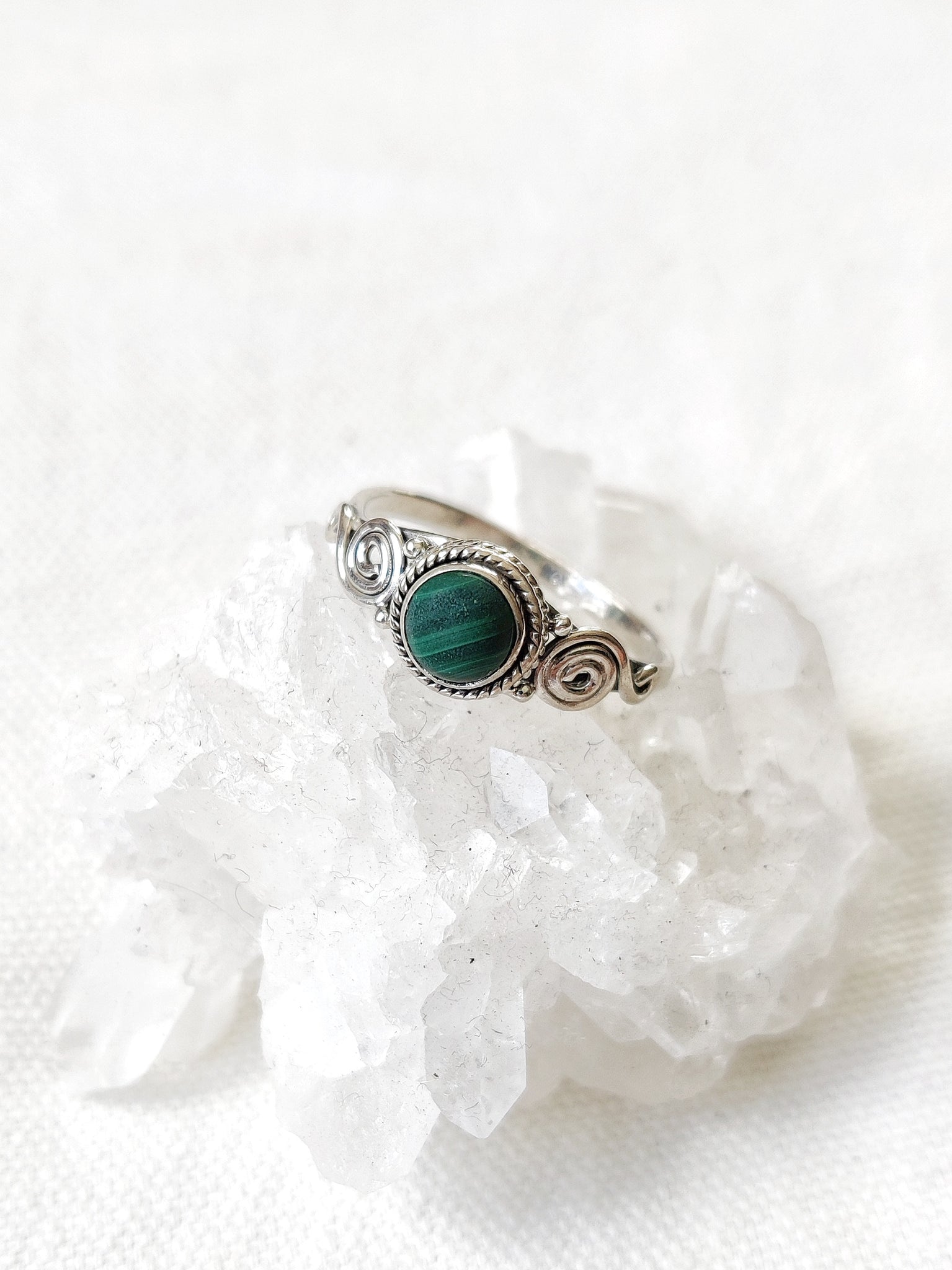 Sterling Silver Spiral Gemstone Rings | The Third Eye | New Zealand ...