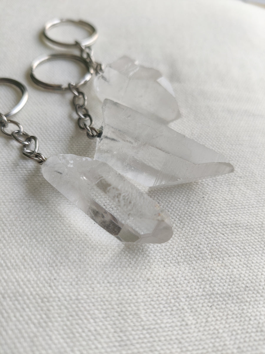 Clear Quartz Point Keychain – TheThirdEyeNZ