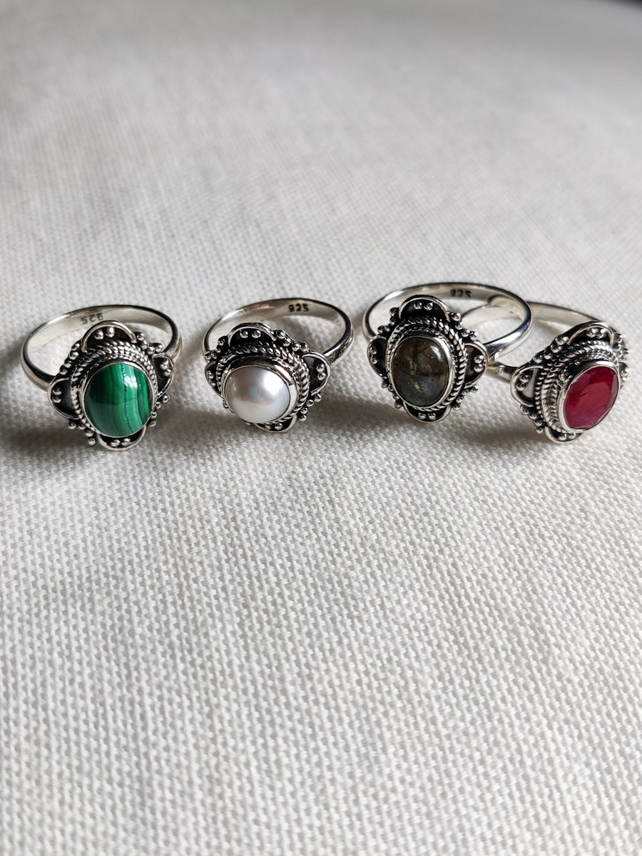 Large Stone Boho Flower Traditional Ring – TheThirdEyeNZ